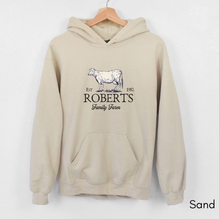 Custom Dairy Cow Family Farm Unisex Hooded Sweatshirt | Personalized G ...