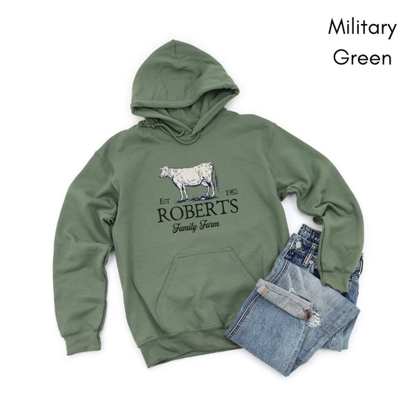 Custom Dairy Cow Family Farm Unisex Hooded Sweatshirt | Personalized G ...